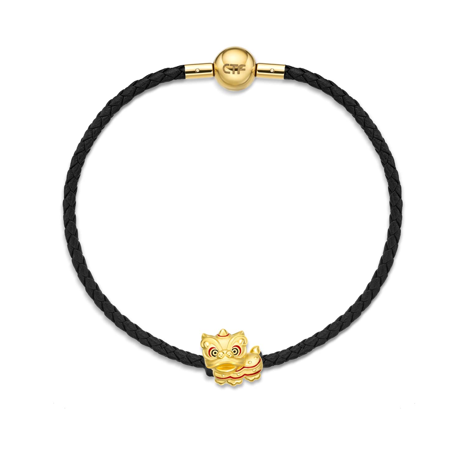 CHOW TAI FOOK 24K Gold Happy Lion Dance Charm