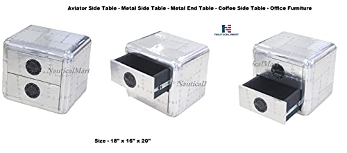 NauticalMart Aviator Side Table - Metal Side Table - Metal End Table - Coffee Side Table - Office Furniture