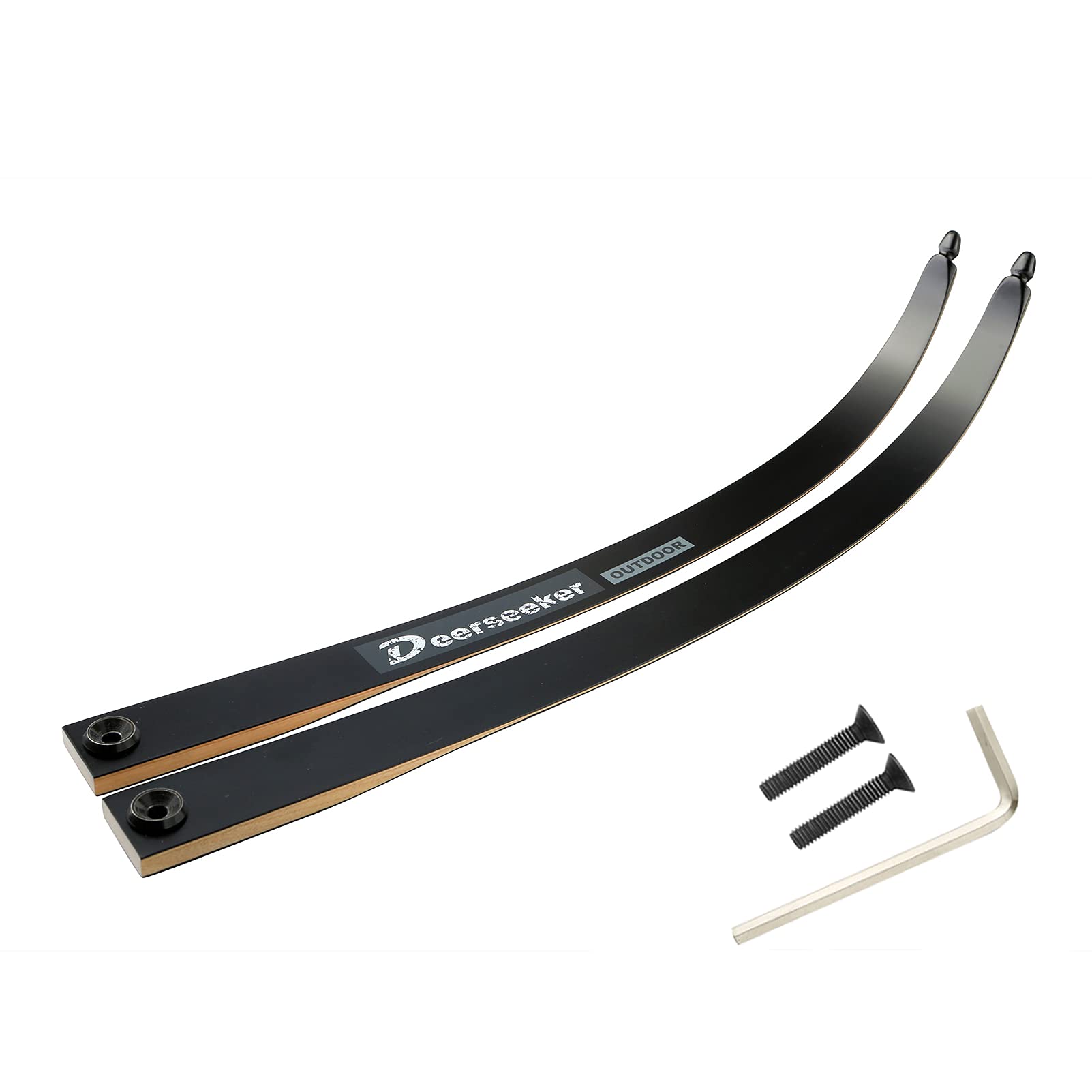 Deerseeker Archery Takedown Recurve Bow Limbs Replacements with 2pack Screw Limbs Bolt for 62" & 66" Wooden Bow 25-60lbs