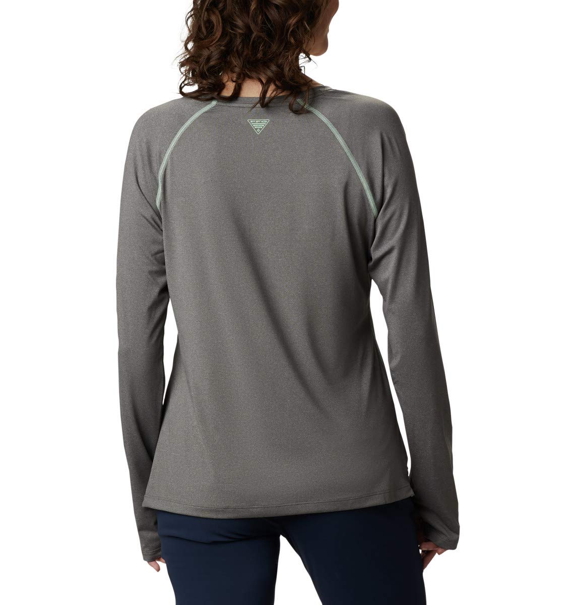 Columbia Women's Standard Tamiami Heather Knit Long Sleeve, City Grey/New Mint, X-Small