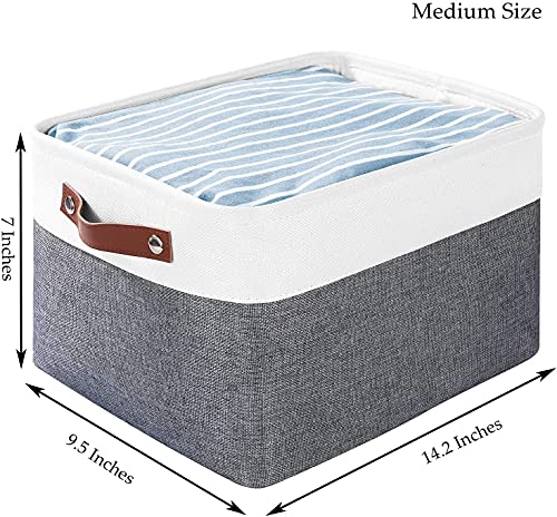 MeCids Storage Bins - 3-Piece Packs Collapsible Fabric Large Storage Baskets Bins - Organizers and Storage for Closet Shelves, Toy, Office, Nursery β Large, Medium & Small Sizes