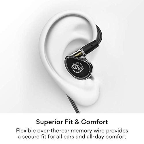 MEE Professional MX1 PRO Advanced Dynamic Driver Musician's In Ear Monitor Headphones with Balanced Sound; Noise Isolating Earbuds Earphones w/ Memory Wire, Optional Customization & Detachable Cables