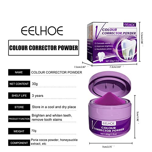 NBHC 2Pcs Teeth Colour Corrector Powder, Whiten and Clean Teeth Powder, Washing Remove Stains and Dirt, Freshen Oral Plaque, Brightening Teeth Clean Tooth Toothpaste Powder