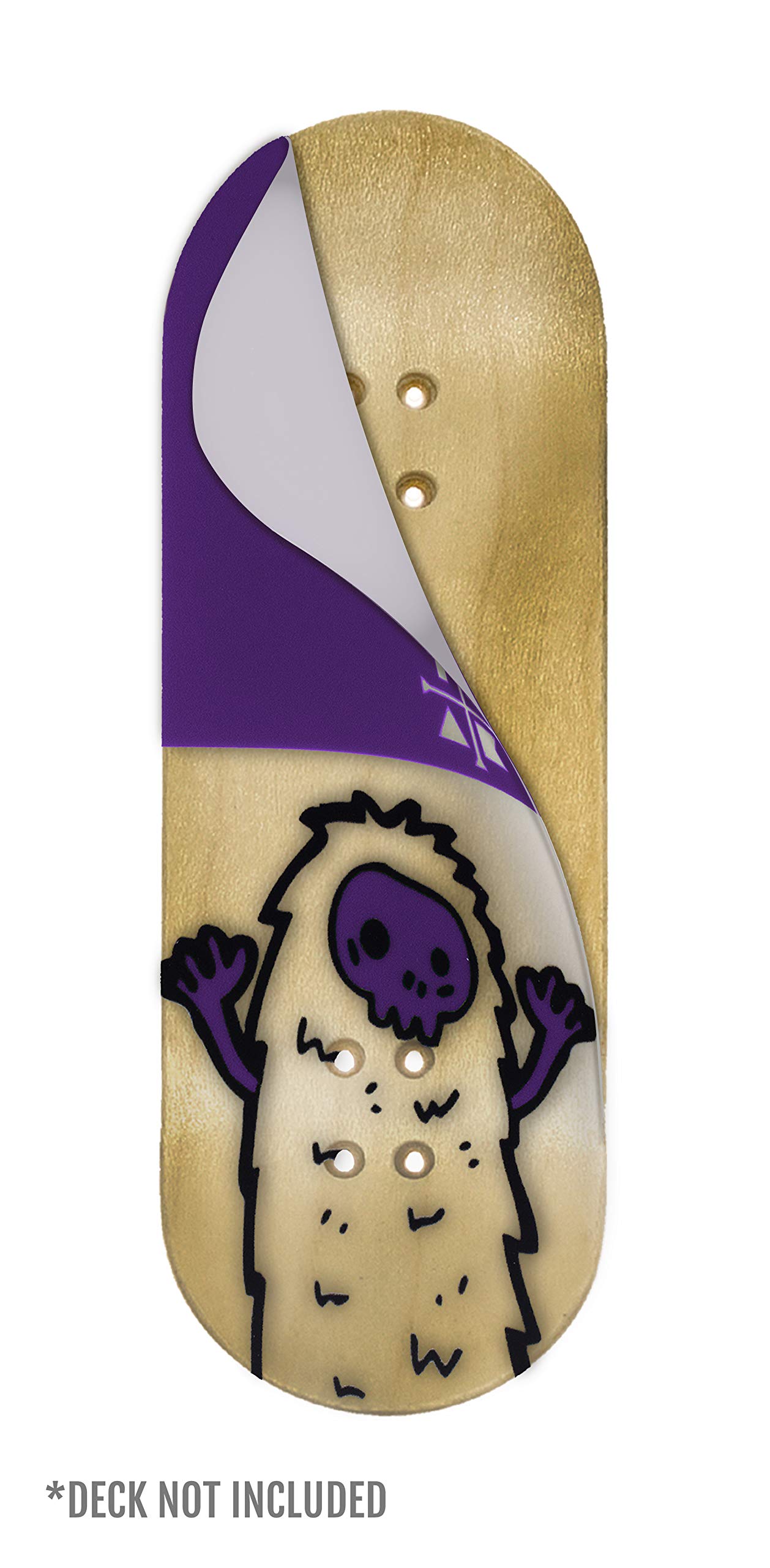 Teak Tuning Fingerboard Deck Graphic, Purple Yeti - Adhesive Graphics to Customize Your 35mm Fingerboard Deck - 110mm Long, 35mm Wide, 0.2mm Thick - Waterproof Vinyl - Includes Mini File