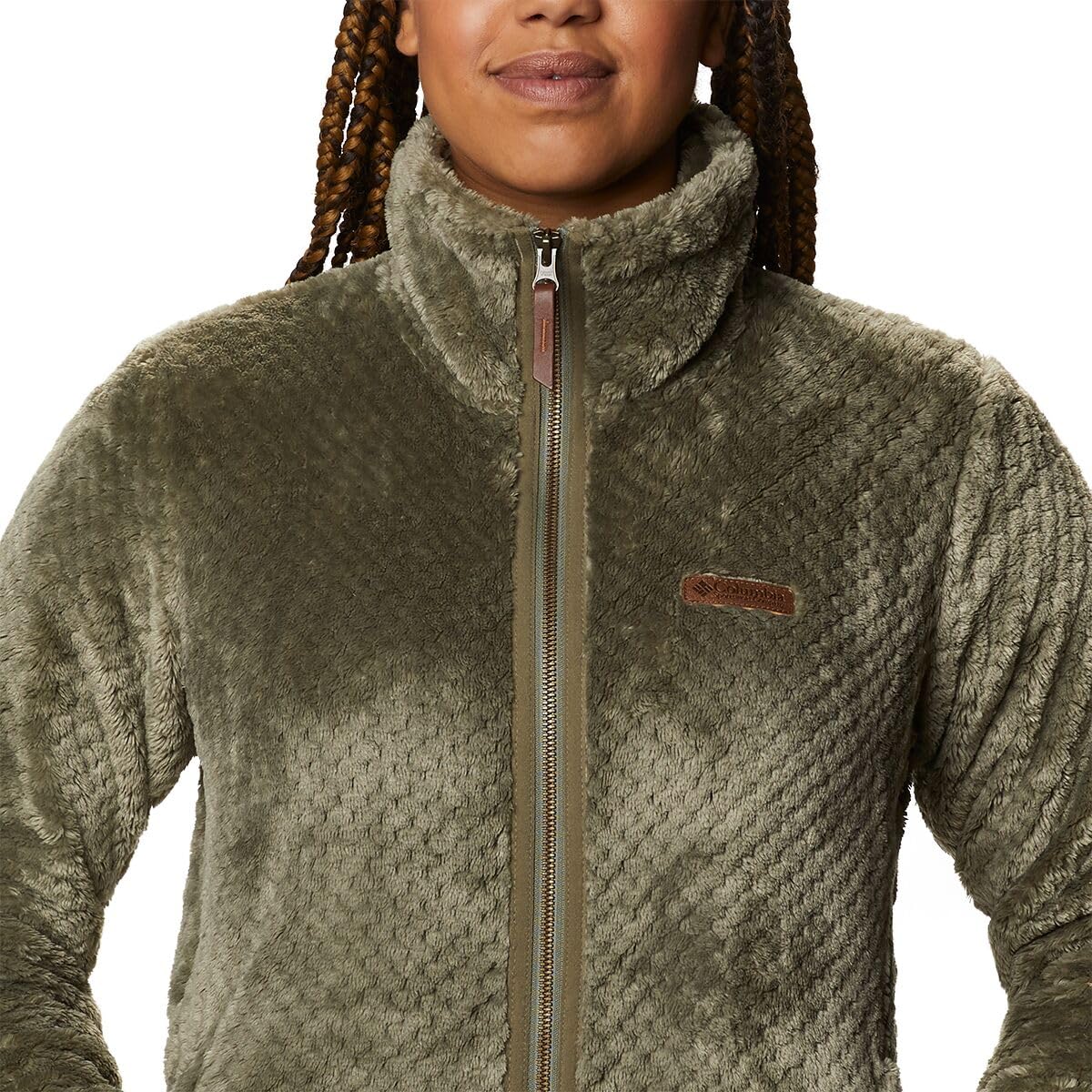 Columbia Women's Fire Side II Sherpa Full Zip, Stone Green, Small