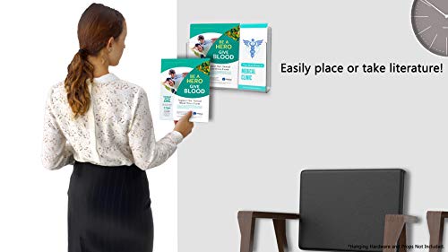 Marketing Holders 12" W Wall Chart or Tablet Holder Magazine Hospitals Clinics Open Pocket Open Sides Hanging Folder Horizontal Organizer Patient Charts Medical