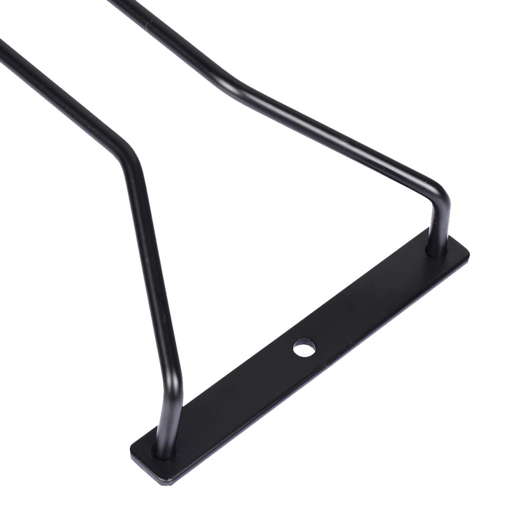 Dianoo Wine Glass Holder, Stemware Rack, Wine Glass Rack Under Cabinet With Screws, 27cm 1 Row Black