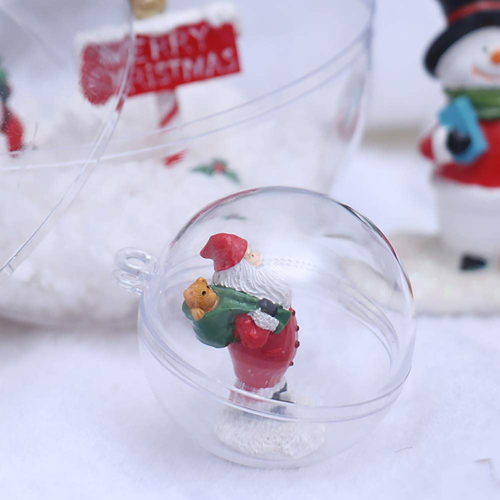 ChezMax 12 Pack DIY Clear Plastic Fillable Ornament Ball 3 Different Sizes Transparent Bath Bomb Mold Set for Christmas Wedding Party Home Decor 2.4 Inches