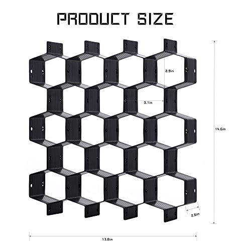 Natzerat Honeycomb Drawer Divider Suitable for bedroom underwear Socks Cosmetic storage locker sorting 8-piece drawer organizer (Black)
