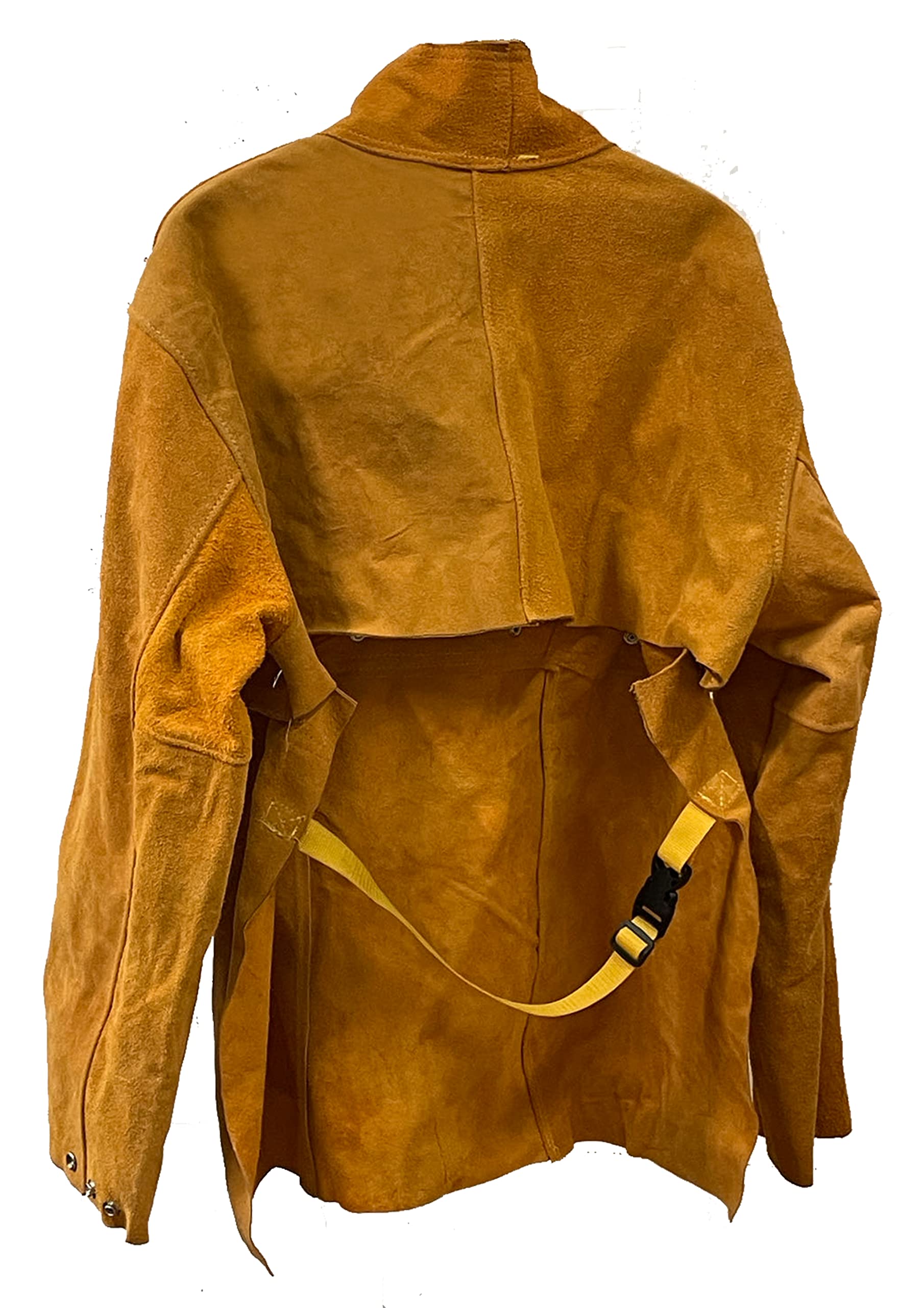 Leather Welding Jacket, Heat & Flame Resistant Jacket, Cowhide Welding Work Shop Jacket Large