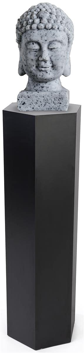 Displays2go Hexagonal Pedestal Display, Laminate, 42-inch Tall - Black (SMHEXPD42BLK)