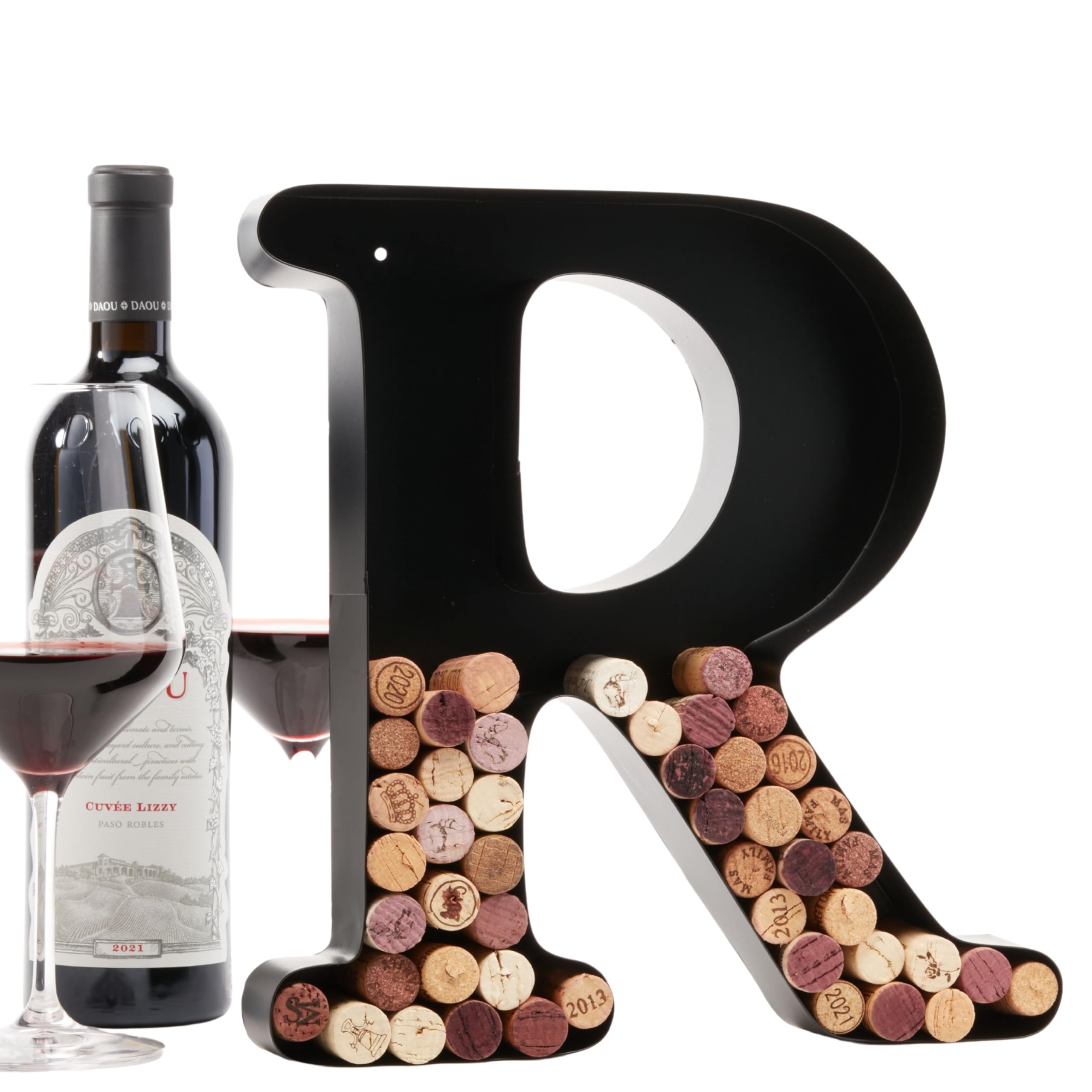 DECOMIL Wine Cork Holder (A-Z) (Letter R) | Decorative Wine Letters Cork Holder (R) | Wall Art Cork Holder Decor Ā®