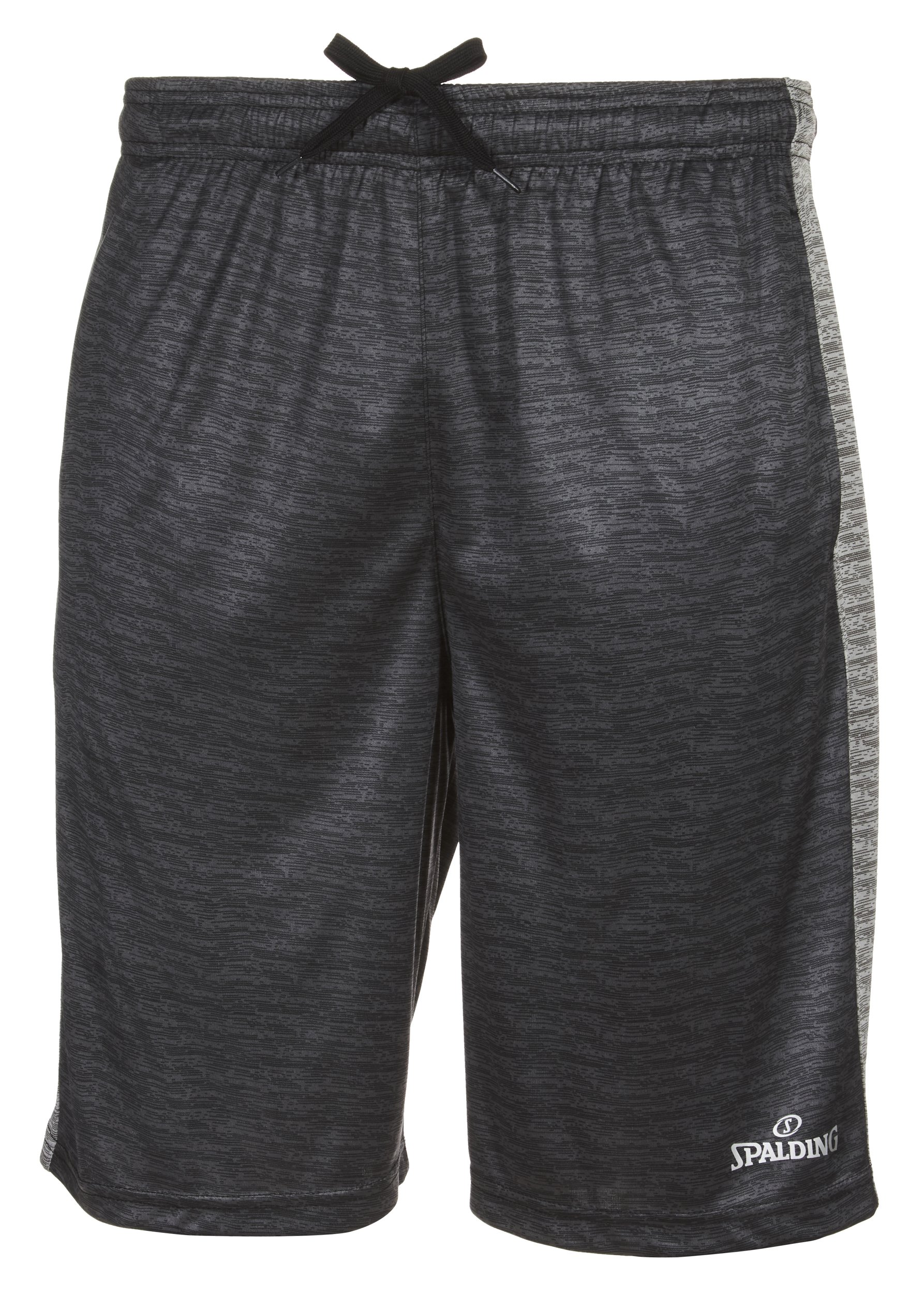 Spalding Mens Active Performance Athletic Workout Shorts Gym Clothes Shorts with 10 Inch Inseam, Black/Concrete (S912538), Medium