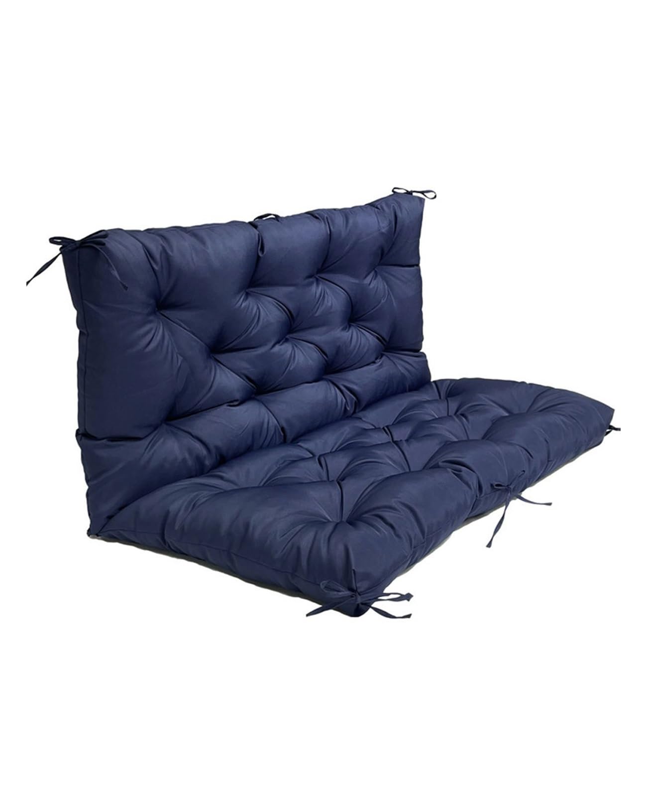 LUXUCURE Bench Cushions for Outdoor Furniture,Porch Patio Swing Chair Replacement Thick Cushion with Backrest, 2 or 3 Person Seat Bench Cushions - Waterproof (Color : Navy Blue, Size : 39.4x39.4in)