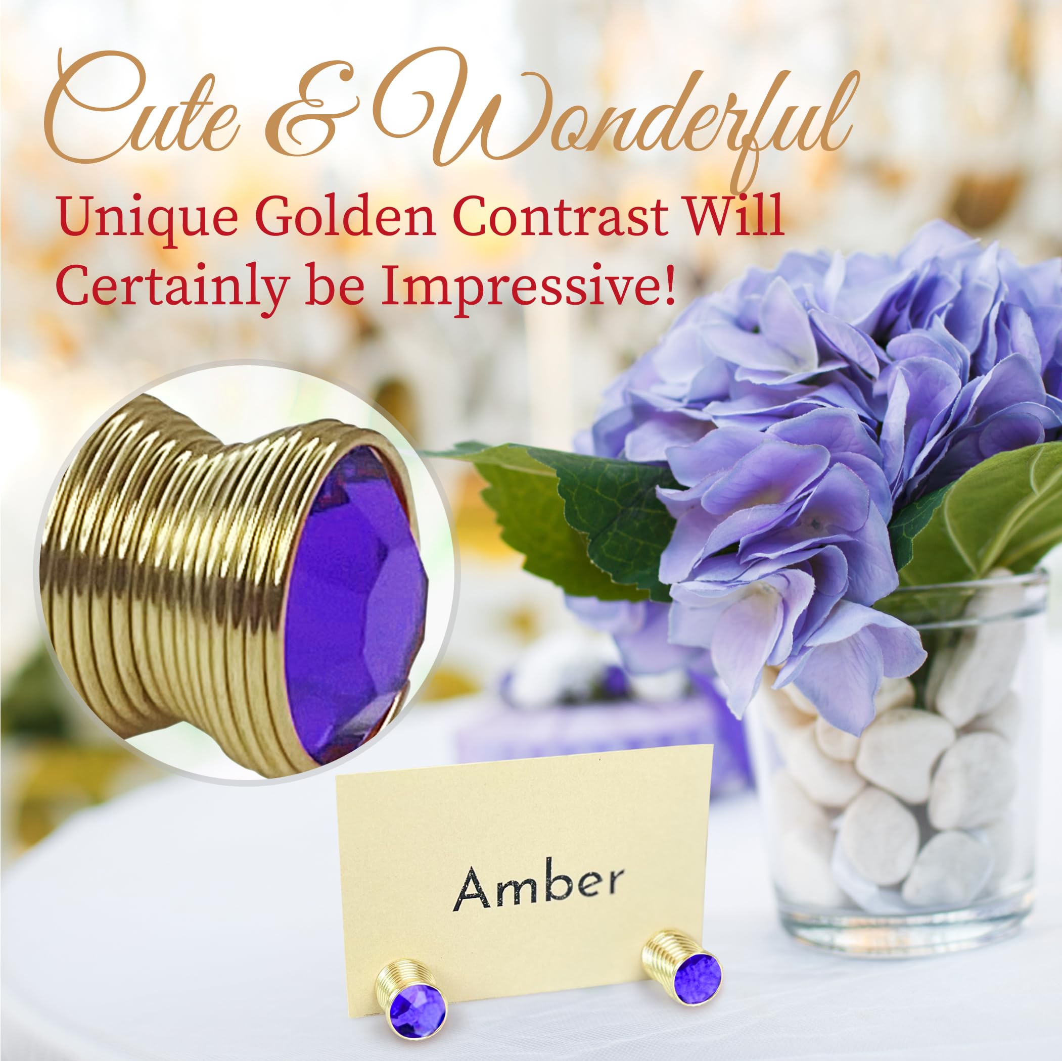 Ideikis 40Pcs.Multipurpose /Place Card Holders/ Table Name Card Holder/ Small Size Table Card Holder/ Menu Clips/ Gold Table Card Holder/ Mini place card holders/ Wedding/Anniversary/ Birthday /Party
