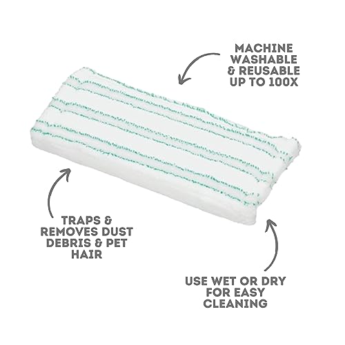 Quick Shine Sustainable Hard Surface Floor Mop Kit with 3 Reusable Pads & 1 Safer Choice Floor Finish Cleaner 16oz | Use Wet + Dry | Squirt, Spread, Done | Hardwood, Luxury Vinyl Plank, Laminate