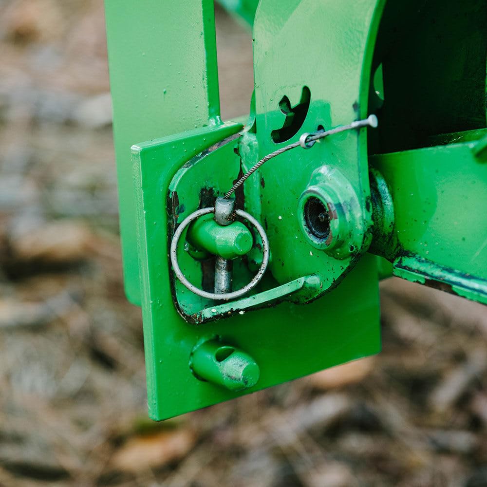 Titan Attachments USA Made Green Extreme Duty Stump Bucket Tree Spade Scoop Digger, Fits John Deere Hook and Pin