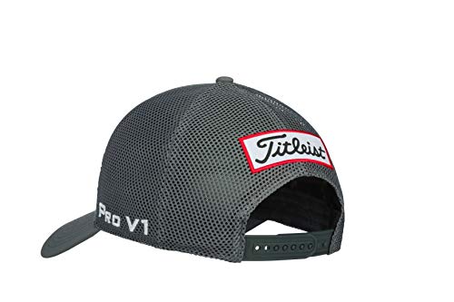 Titleist Men's Tour Performance Mesh Golf Hat, Charcoal/White