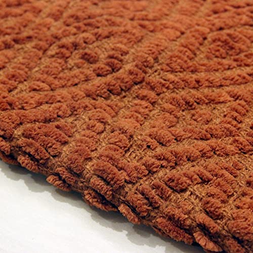 JOOJA Throw Blanket for Couch Knit Blanket Textured Chenille Blanket for Bed Super Soft Cozy Warm Blanket with Tassels for Chair Sofa Living Room, 60x80 Inches Burnt Orange