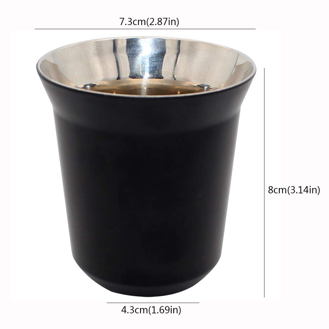 Diano Stainless Steel Insulated Cup, Small Metel Espresso Cup, Double Wall Thermally Insulated Drinking Cups, Capsule Coffee Mug 160ml Black