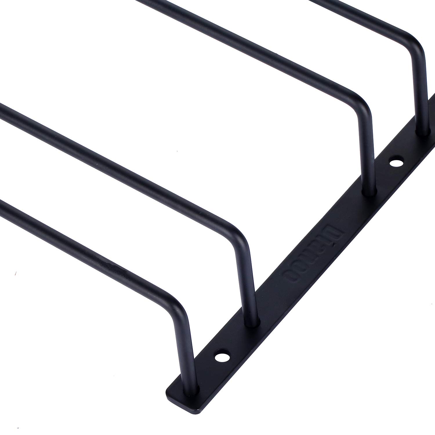 Dianoo 24CM Wine Glass Rack Under Cabinet Black, Stemware Rack, Wire Hanging Rack, Wine Glass Holder With Screws, 3 Rows