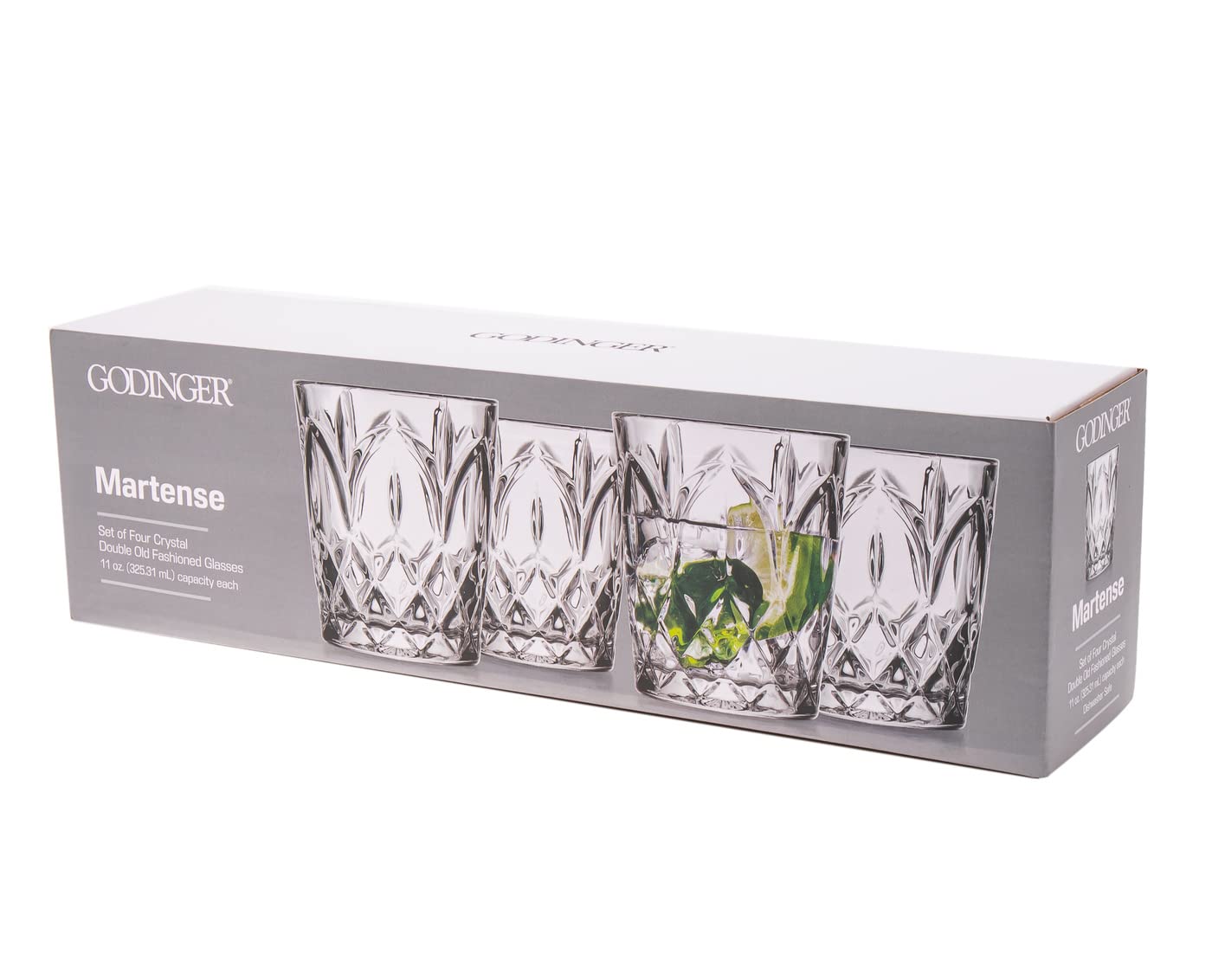 Double Old Fashioned Beverage Glass Cup Martense by Godinger
