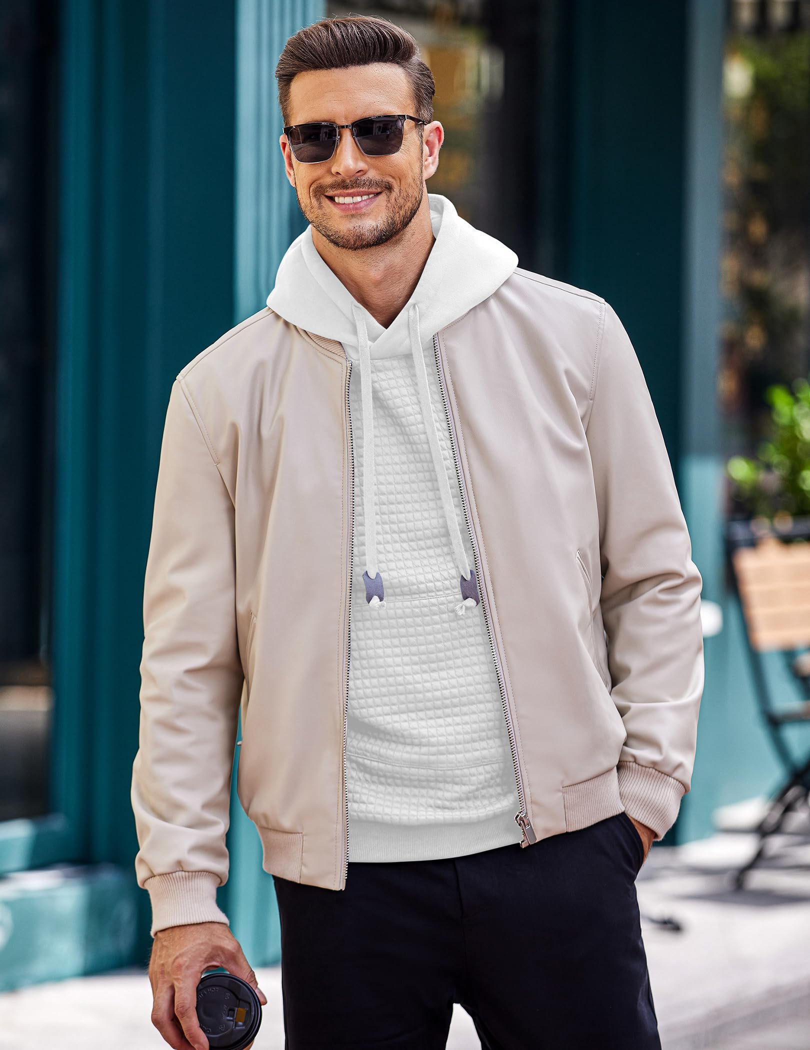 COOFANDY Men's Novelty Pullover Hoodie Long Sleeve Casual Sweatshirt with Pocket White XX-Large