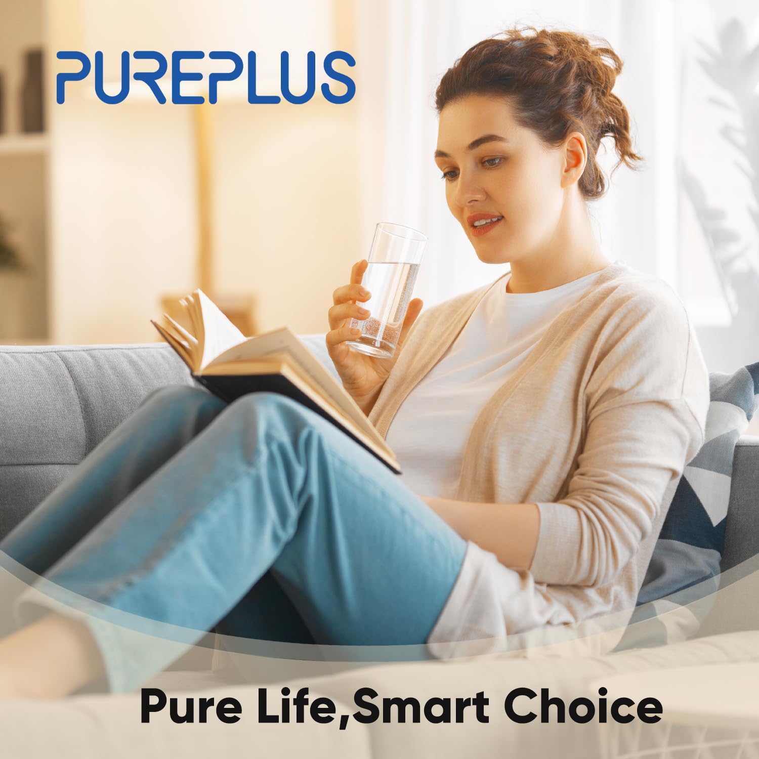 PUREPLUS Top Loading Water Cooler Dispenser, Water Cooler for 3 or 5 Gallon Bottles, Hot & Cold Water, 3 Temperature Settings with Child Safety Lock, Removable Drip Tray for Home, Office, & More