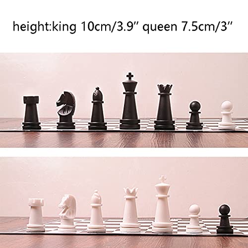 THPT 20 Inchs Leather Chess Set,High-end Large Portable Chess Armory with Folding Board,for Children,Beginners, Students, Adults Board Games