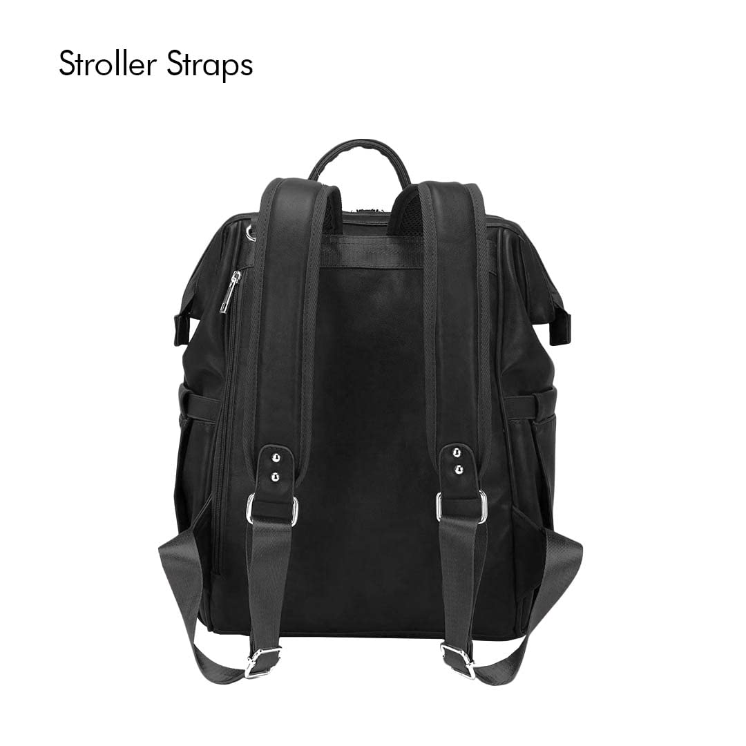 Diaper Changing Backpack – Nappy Bags for New Born Babies, Multi-Function Travel Baby Bag & Multi Pocket Backpack for mom (Black)