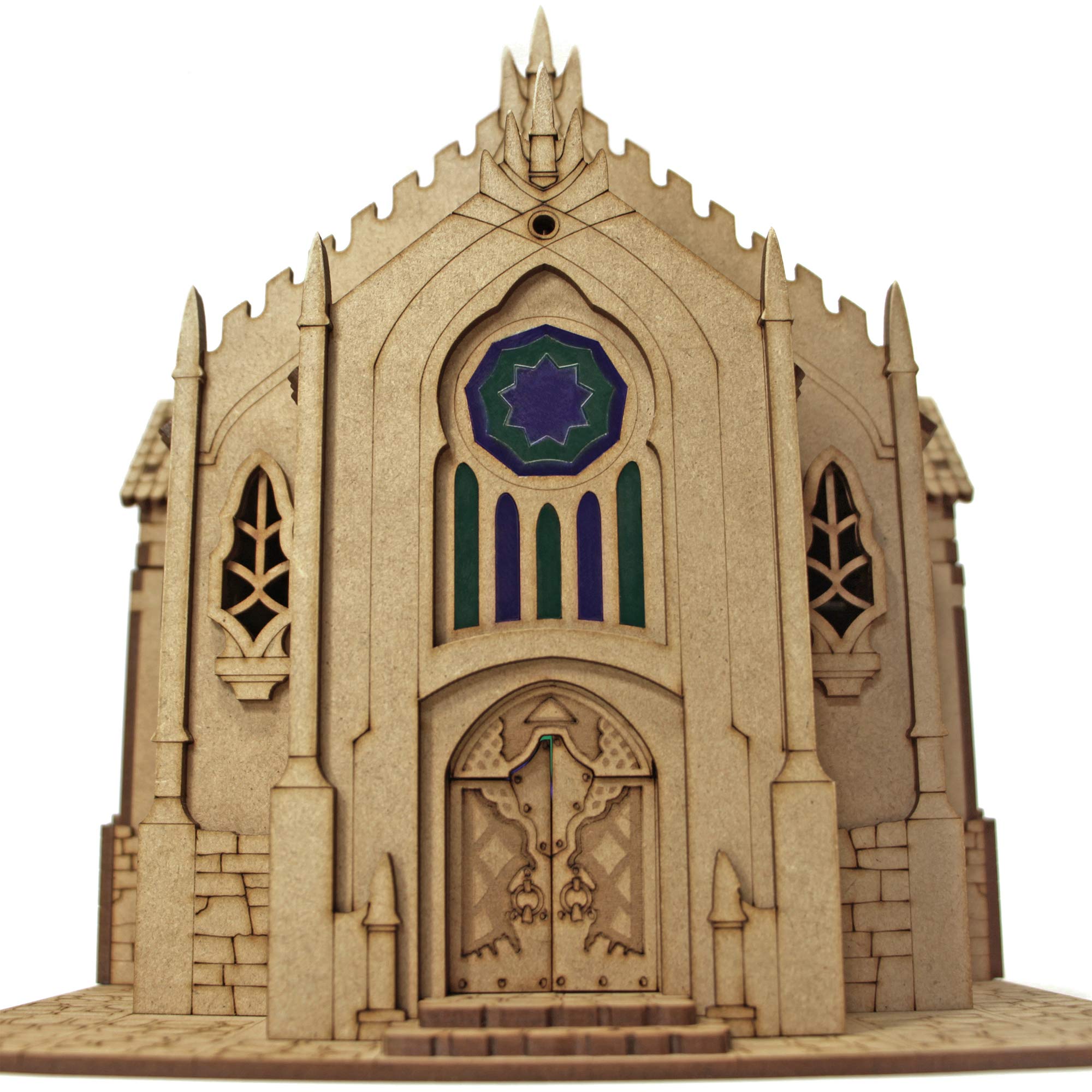 Temple Church D&D Wooden Laser Cut Buildings Fantasy Terrain 25mm 32mm 28mm Miniatures for Dungeons and Dragons, Pathfinder & Other Tabletop RPG