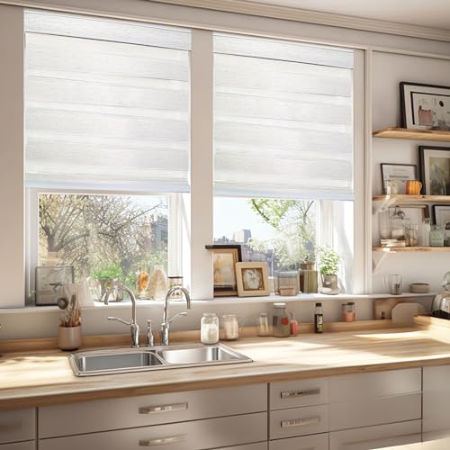 CHICOLOGY Zebra Roller Shade, Cordless, 35'W x 72'H, Polyester Blend, Basic Natural