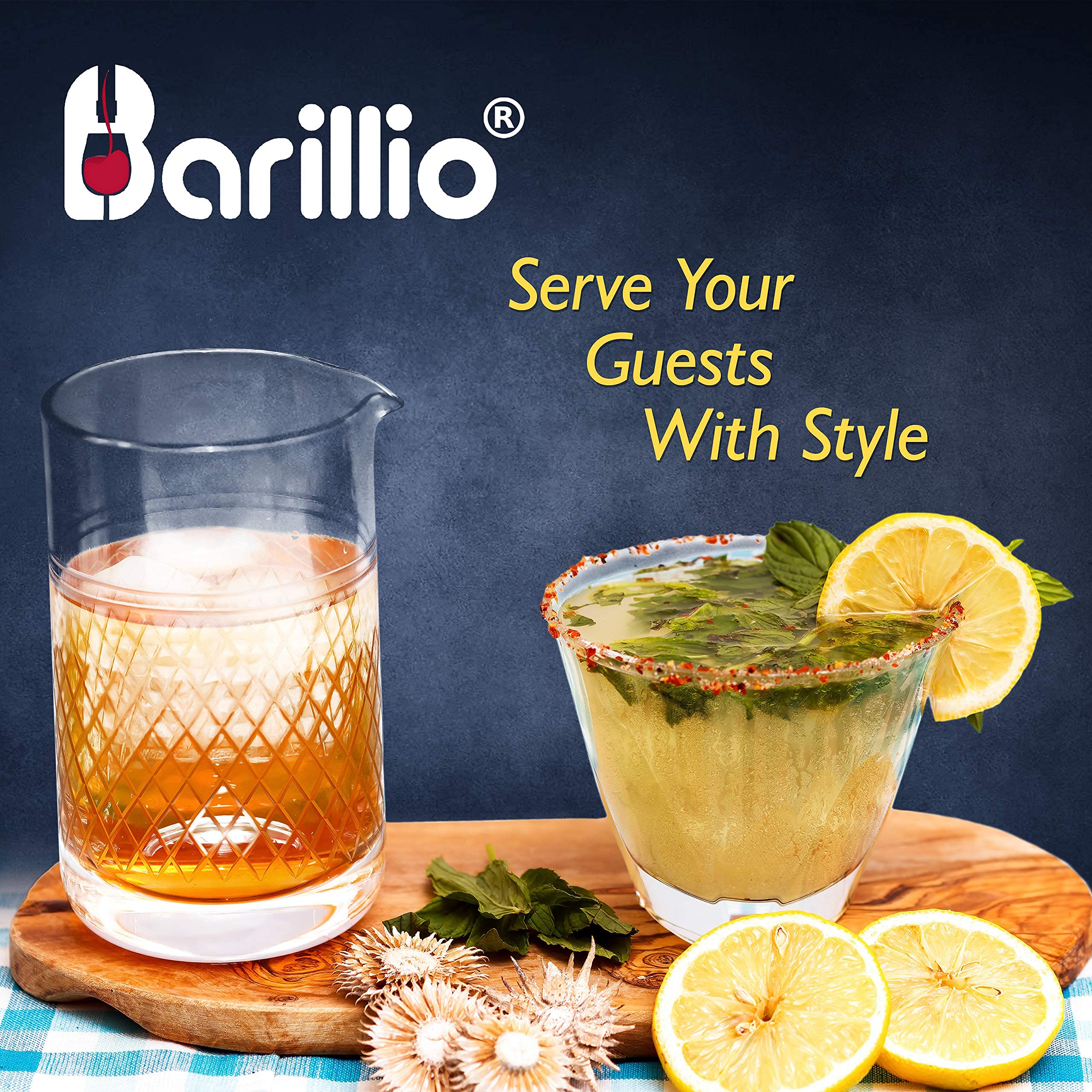 Elite 23-Piece Bartender Kit Cocktail Shaker Set Bundle With 20 Oz Crystal Cocktail Mixing Glass | Stainless Steel Bar Tools With Sleek Bamboo Stand & Seamless Mixing Pitcher for Stirred Cocktail