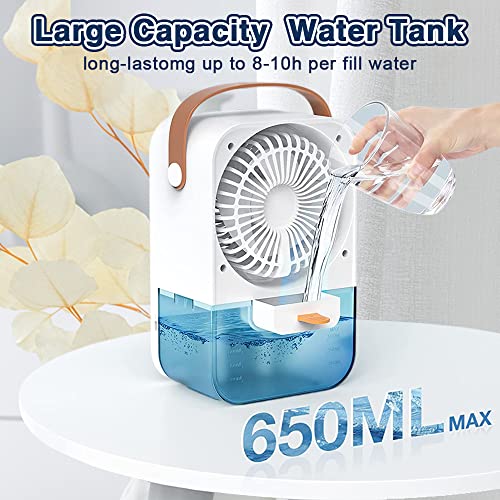 Portable Air Conditioner With Remote Control, AOYMJRS Evaporative Air Cooler, Personal Mini Air Cooler With 4 Wind Speeds Desktop Cooling Fan For For Home Room Camping Car Office