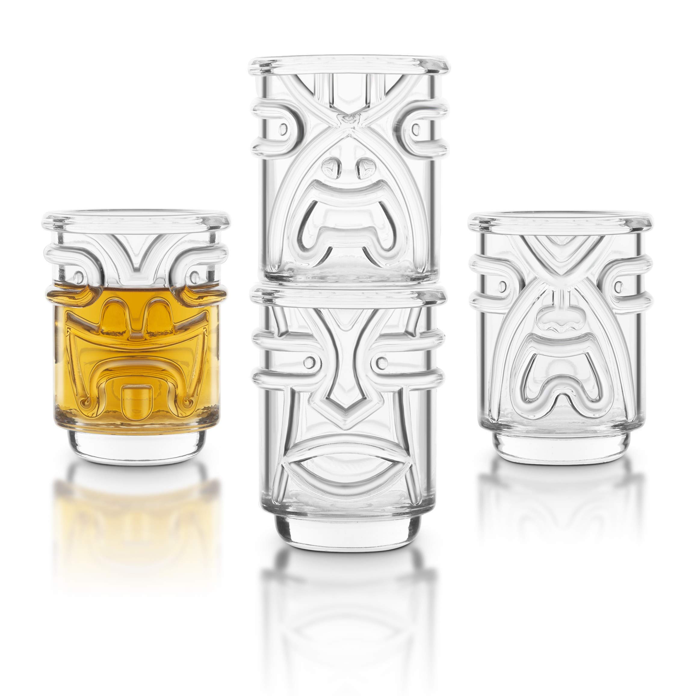 Final Touch 2oz. Tiki Shots, Set of 4 Clear Glasses (TK5301)