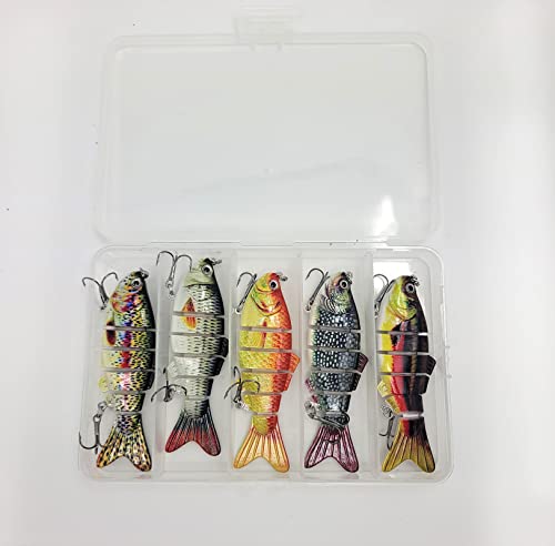 Demall 5 pcs Luya Fishing Lure Multi-Section 10CM/16.5G Segme Full Swimming Layer Hard Swimbait Artificial Spinning Tackle Bionic Bait