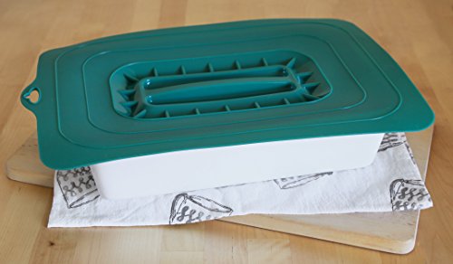 Elite Gourmet Maxi-Matic ECL-3016 Rectangular Silicone Suction Lids and Food Covers Fits various sizes of casseroles, baking pans, dishes or containers, Set of 3, Multicolor