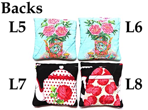 Large Teabag Shaped Tea Bag Wallet, Quilted, Handcrafted, Nothing Falls Out, Secure Hold, Tea, Your Choice of Tea Cups or Tea Pots
