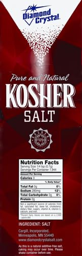 Diamond Crystal Kosher Salt β Full Flavor, No Additives and Less Sodium - Pure and Natural Since 1886 (Restuarant Pack) - 3 Pound Box
