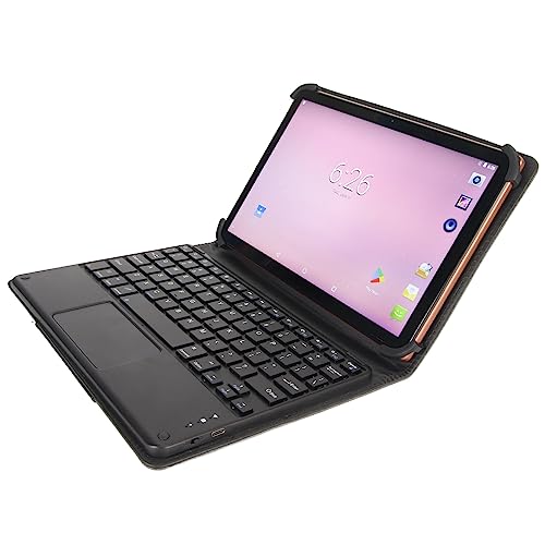 DAUZ 2 in 1 10.1 Inch Tablet, 100-240V Support 8 Core CPU 2 in 1 Portable Tablet 8G 256G 4G Network for Study (US Plug)
