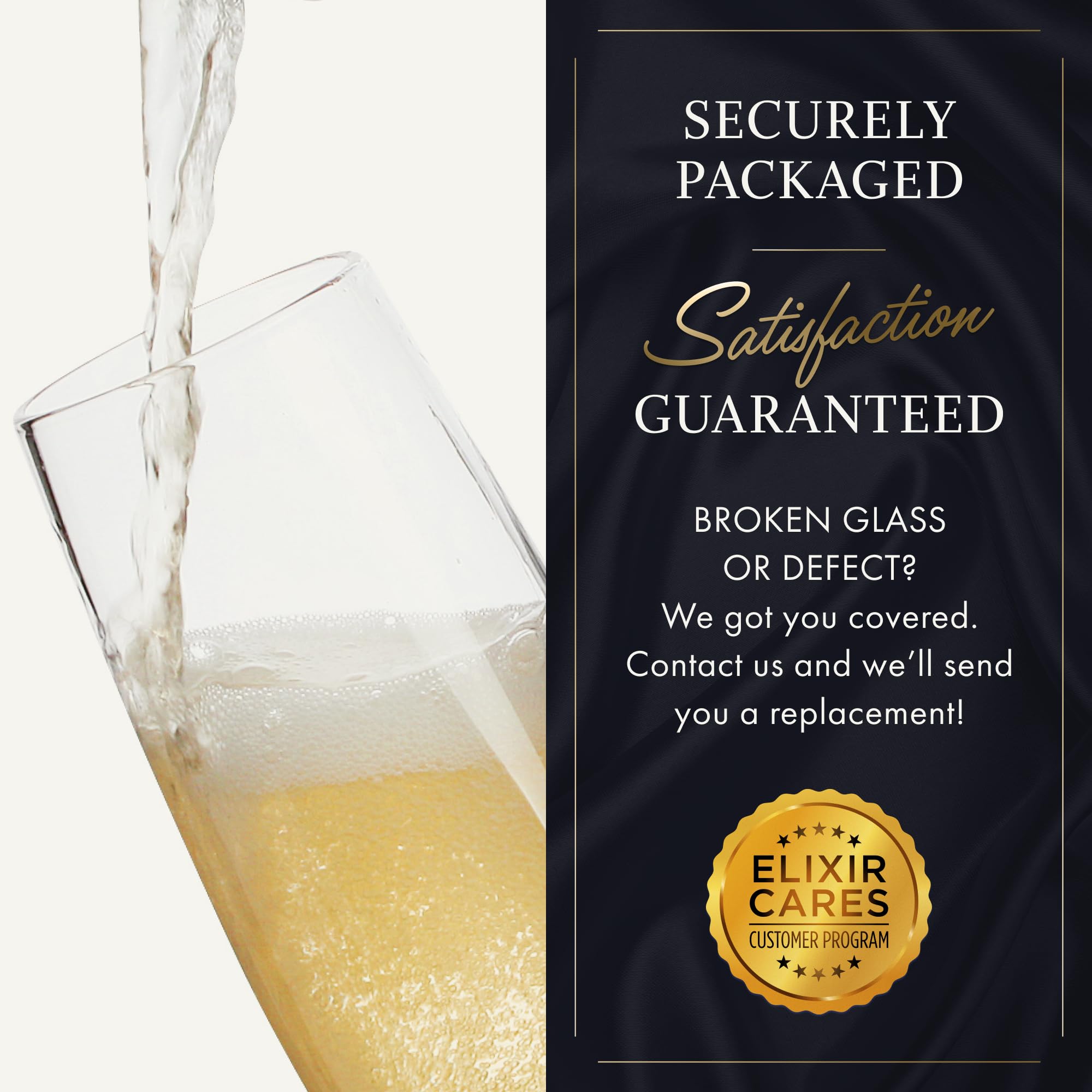 ELIXIR GLASSWARE Crystal Champagne Flutes β Elegant Champagne Glasses, Hand Blown β Set of 2 Modern Champagne Flutes β Gift for Wedding, Anniversary, Christmas β 5oz, Clear