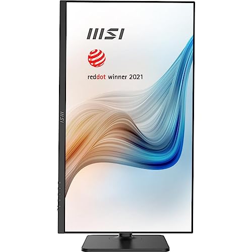 MSI Modern MD272QP, 27", 2560 x 1440 (QHD), IPS, 75Hz, TUV Certified Eyesight Protection, 5ms, HDMI, Displayport, USB C, Tilt, Swivel, Height Adjustable, Pivot,Black