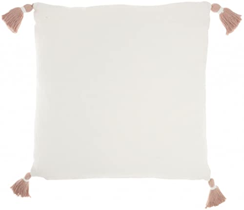 HomeRoots Boho Blush Pink Cotton Accent Throw Pillow