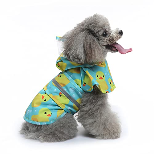 Lifeunion Dog Reflective Raincoat with Hood Harness Hole, Waterproof Slicker Poncho for Small Medium Dogs and Puppies (X-Large, Duck)