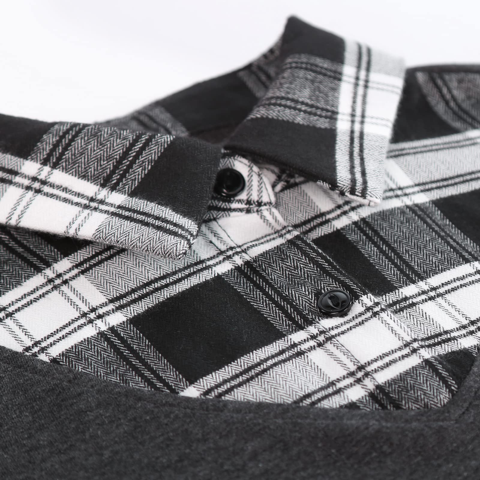 DJT Fashion Women's 2-in-1 Plaid Checker Pullover Sweatshirt T-Shirt Tops L Grey