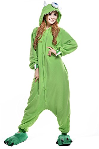 VU ROUL Unisex-adult Costumes Mike Onesie Pajamas Size Medium Green
