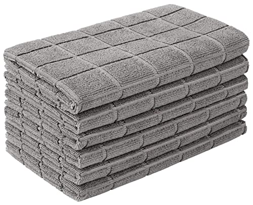 HOMEXCEL Kitchen Towels 6 Pack,Soft and Super Absorbent Hand Towels,Lint Free Waffle Weave Check Plaid Washcloths Bath Towel for Travel Gym Hotel,15 x 25 inch