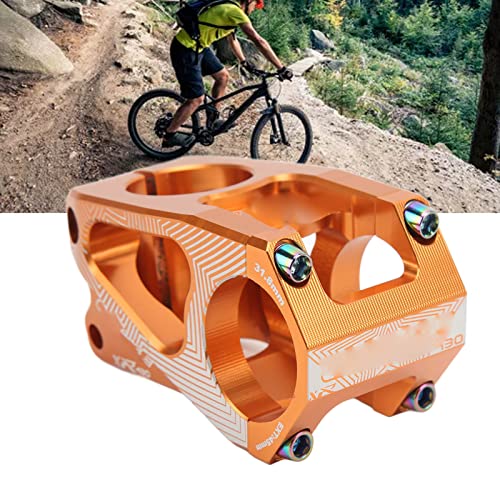 Demeras Road Bike Stem, Simple Installation Comfortable Ride Short Handlebar Stem Widely Used for Outdoor Riding(Orange)