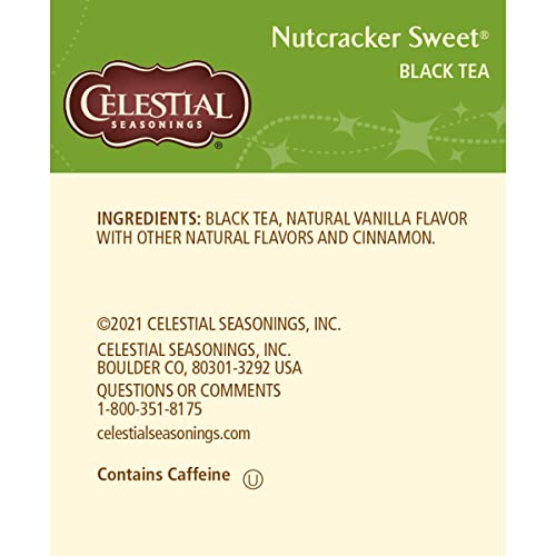 Celestial Seasonings Black Tea, Nutcracker Sweet, 18 Count (Pack of 6)