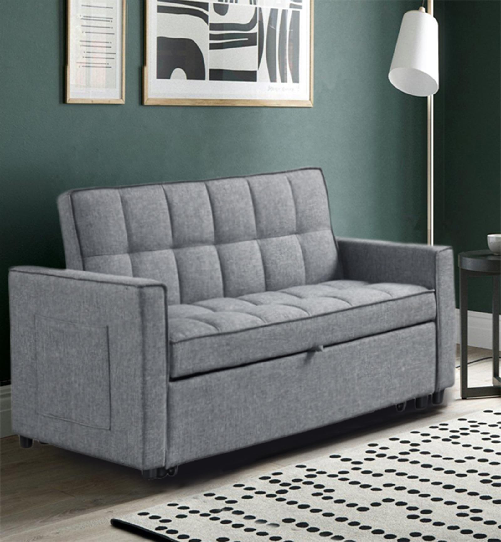 Furrich 3 in 1 Pull Out Couch, Pull Out Sofa Bed with Adjustable Backrest, Storage Pockets, Convertible Futon Sleeper Sofa Couch with Pullout Bed for Living Room, Small Space, Apartment, Grey 308LG